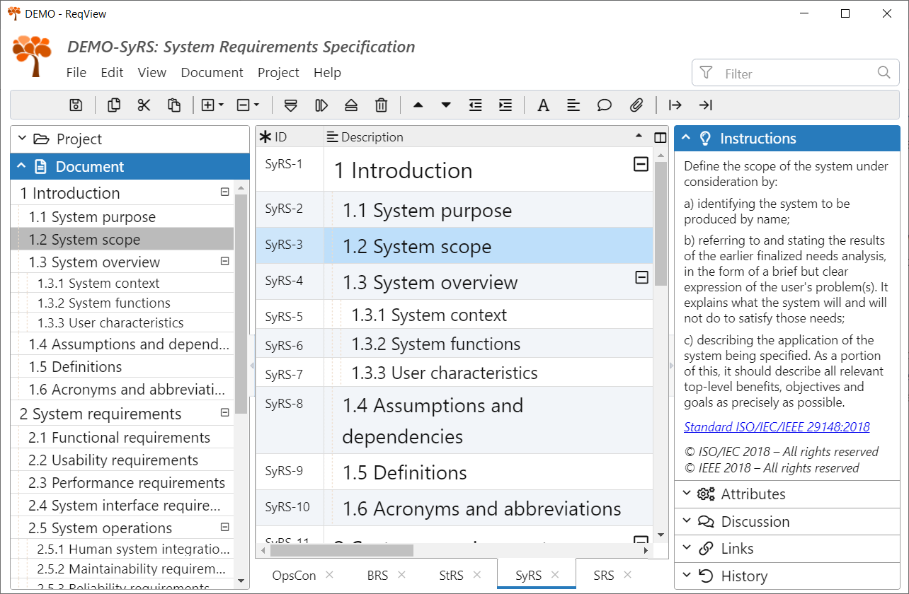 ReqView 2 6 0 New Requirements Specification Templates