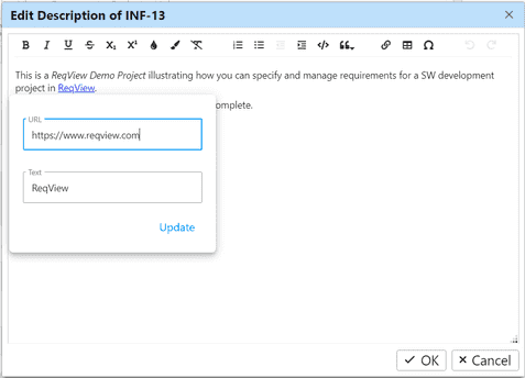Edit Documents | ReqView Documentation