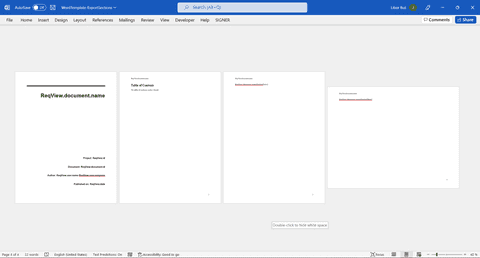 Export Documents to DOCX | ReqView Documentation