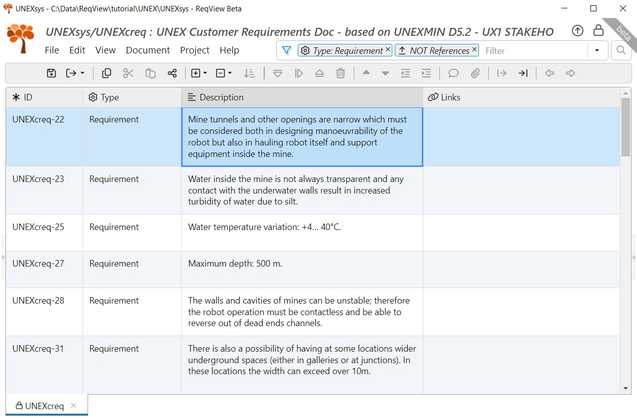 Stakeholder Requirements Specification | ReqView Starter Guide Tutorial