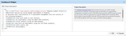 Configure Project Dashboard | ReqView Documentation