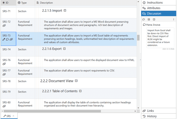 Manage Requirements Changes | ReqView Documentation