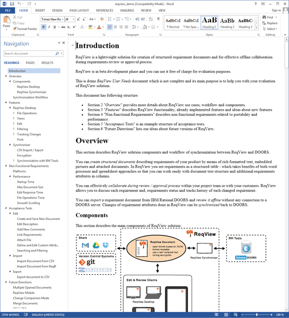 Import Requirements Specification From MS Word | ReqView Documentation